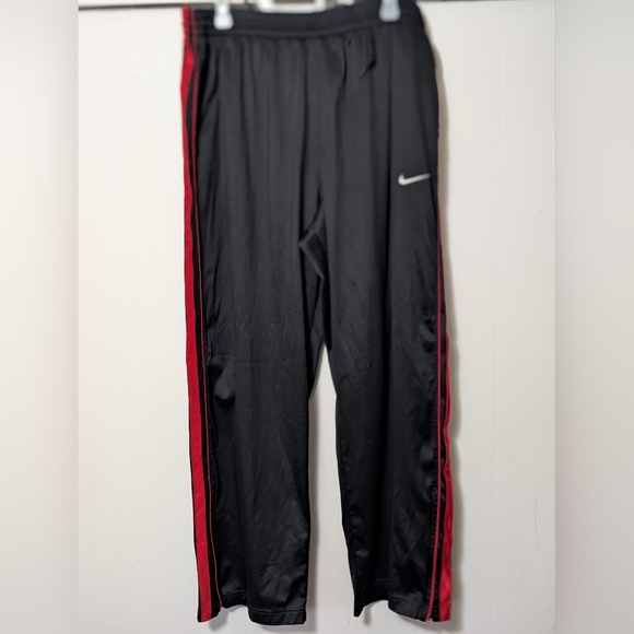 Nike | Pants | Mens Vintage Nike Basketball Track Pants Black Baggy Fit ...